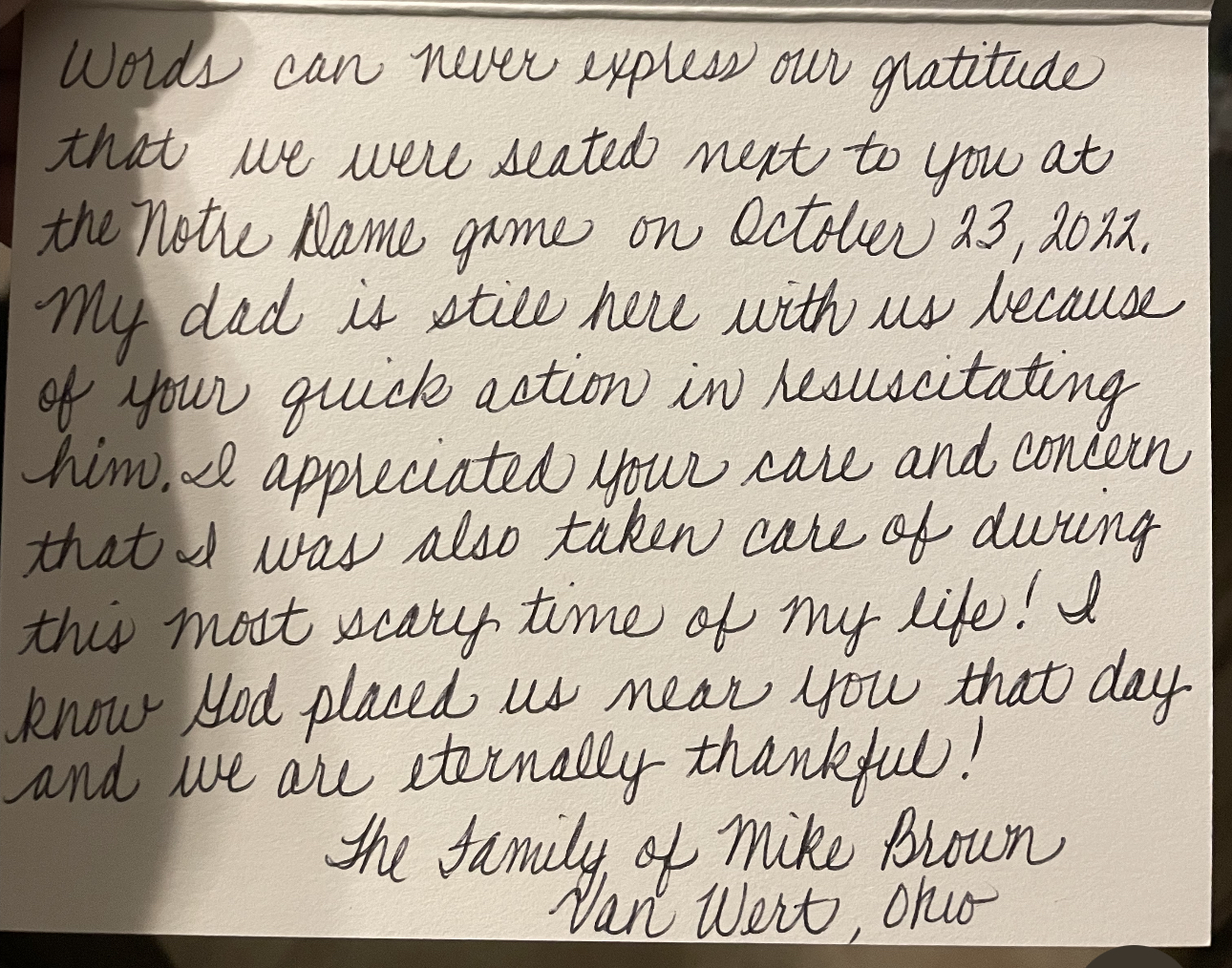 ND football fan reunites with Beacon cardiac nurse, his “guardian angel ...